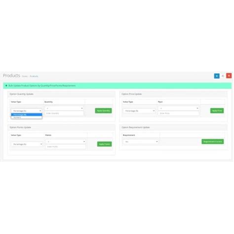 opencart bulk product feature update