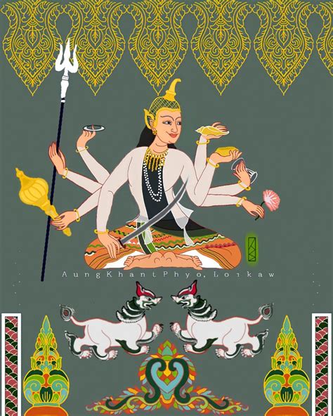 Durga A Hindu Goddess In Burmese Art Anime Character Design Thai
