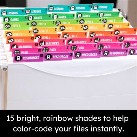 Color Coded File Folder Labels