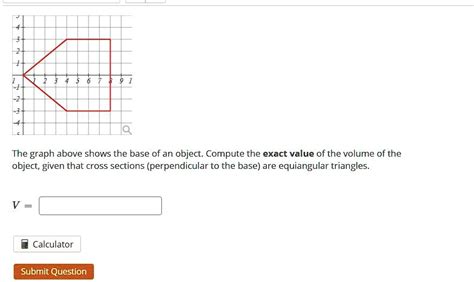 solved the graph above shows the base of an object compute the exact