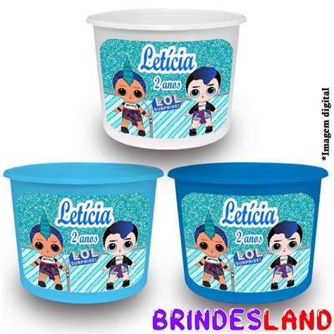 Balde De Pipoca 15l Personalizado Lol Surprise Menino Elo7