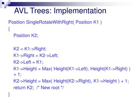 ppt avl trees implementation powerpoint presentation free download
