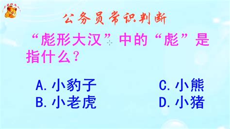 公务员常识判断彪形大汉中的彪是指什么难不倒学霸 凤凰网视频 凤凰网