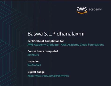 Lasya Baswa On Linkedin Hello Connections I Have Completed A Course In Aws