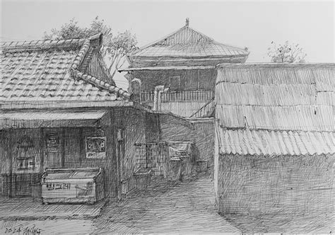 볼펜으로 그린 오래된 슈퍼마켓 그리면서 문득 예전에는 슈퍼가 아닌 수퍼라고 썼을까 하는 쓸데없는 생각이 계속 머릿속에 빙빙 돌았습니다 지나간 것은 지나온 세월을