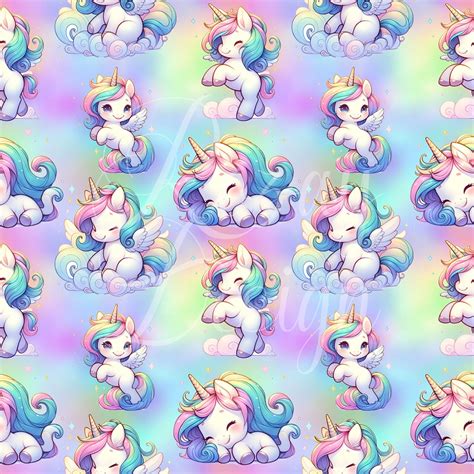 Unicorns Seamless Patterns Instant Download Printable Digital