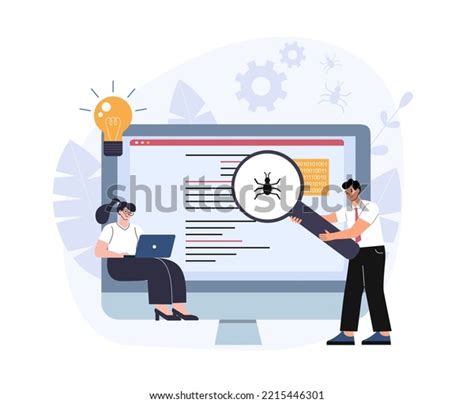 Concept Finding Bugs Software Vector Illustration Stock Vector Royalty
