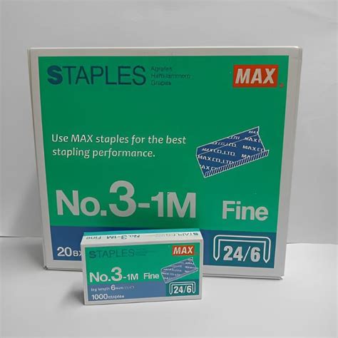 Jual ISI STAPLES STAPLER MAX NO 3 1M 1PAK 20BXS Shopee Indonesia