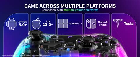 Fosmon Wireless Bluetooth Gaming Controller With Rgb Lights 14 Color Setting And 4