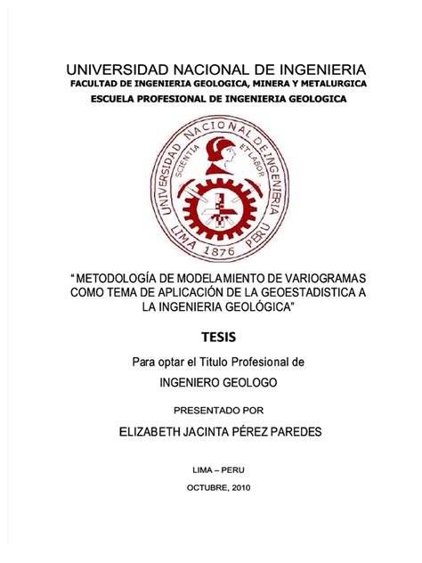 Pdf Modelamiento De Variogramas Geoestadistica Compress Pdf