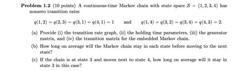 solved problem 1 2 10 points a continuous time markov
