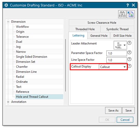 How To Include Customer Defined Text In Hole Callout Dimensions