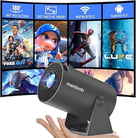 Mini Projector With Wifi And Bluetooth 180 Rotatable Portable 150 Smart With