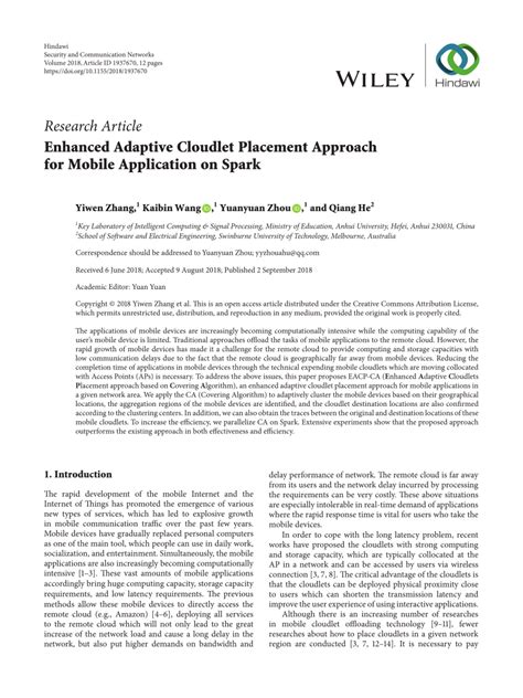 Pdf Enhanced Adaptive Cloudlet Placement Approach For Mobile
