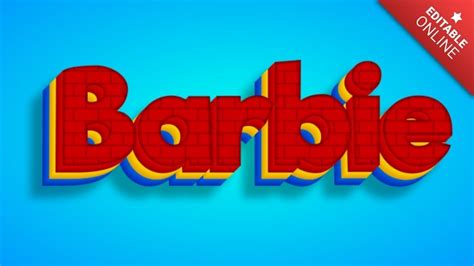Barbie Red Bricks 3d Text Effect Generator