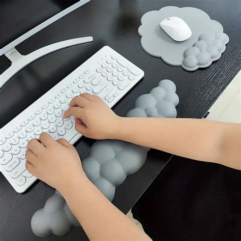 Pu Keyboard Wrist Rest Cloud Gaming Mouse Pad Wrist Support Temu