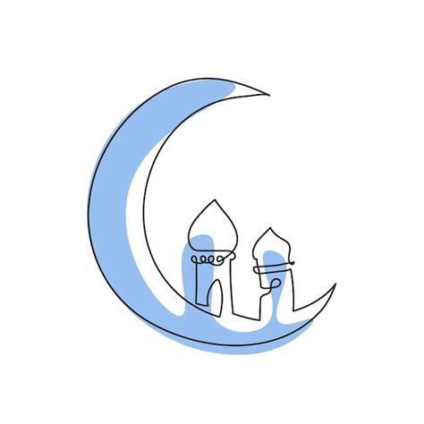 Premium Vector Mosque One Line Art Vector Minimalist Design Islamic Ornament Background