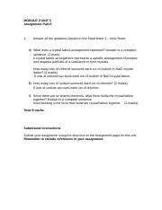 Module 2 Unit 3 Assignment E Doc MODULE 2 UNIT 3 Assignment Part E 1