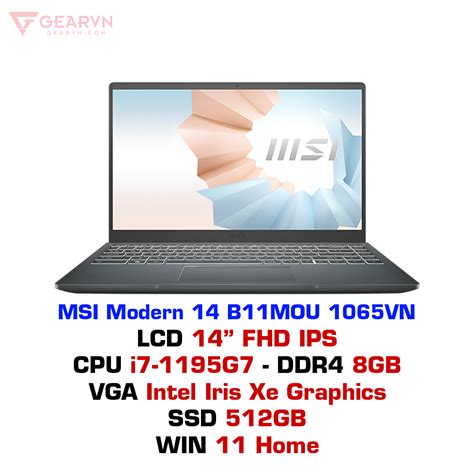 Laptop Msi Modern 14 B11mou 1065vn Chính Hãng Giá Rẻ Gearvncom