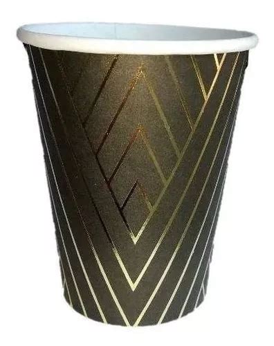 Vaso Polipapel Desechable Línea Dorada X6 Cotillón Activarte Cuotas
