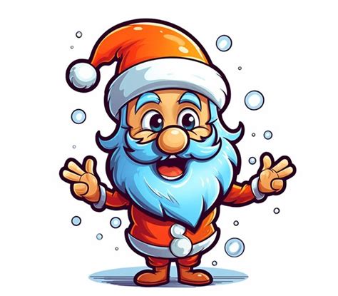 Papai noel dos desenhos animados uma barba e um chapéu vermelho