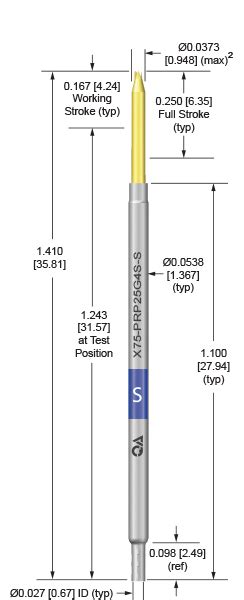 X75 250 Stroke Probe QA Technology Socketless Probes