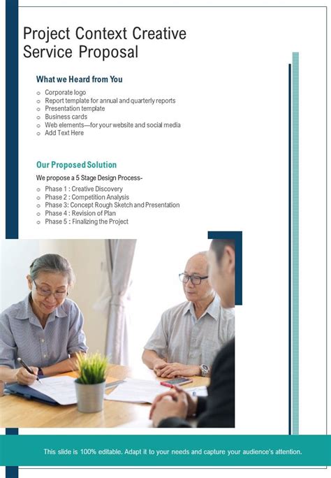 Project Context Creative Service Proposal One Pager Sample Example