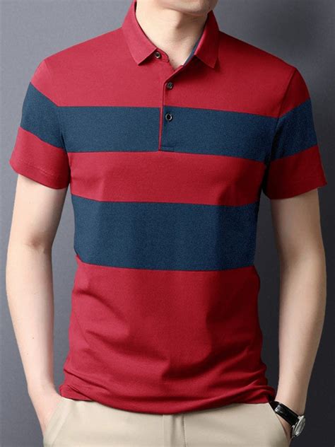 Eyebogler Striped Men Polo Neck Blue T Shirt At Rs 490 Pique T Shirt