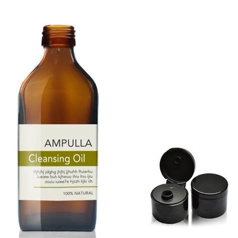 200ml Amber Glass Rectangular Bottle With Flip Top Cap Ampulla