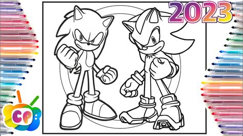 SONIC Vs SHADOW 2023 Sonic Shadow Coloring Page How To Draw Sonic