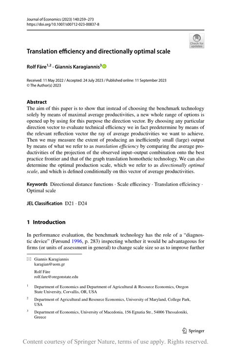 Pdf Translation Efficiency And Directionally Optimal Scale