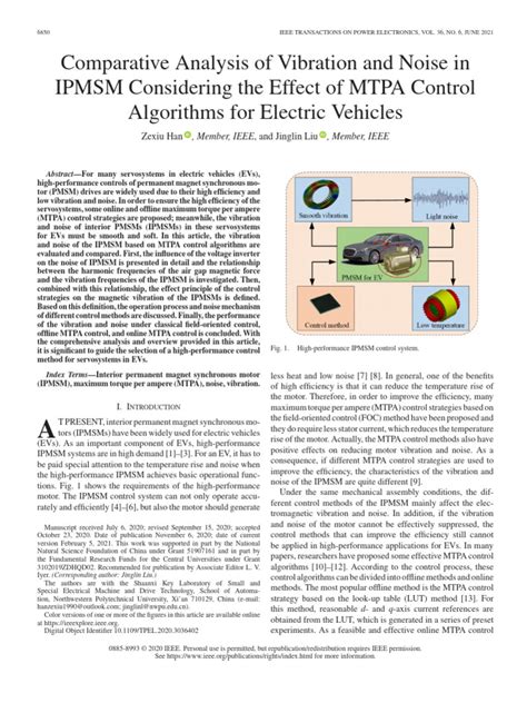 Comparative Analysis Of Vibration And Noise In Ipmsm Considering The Effect Of Mtpa Control