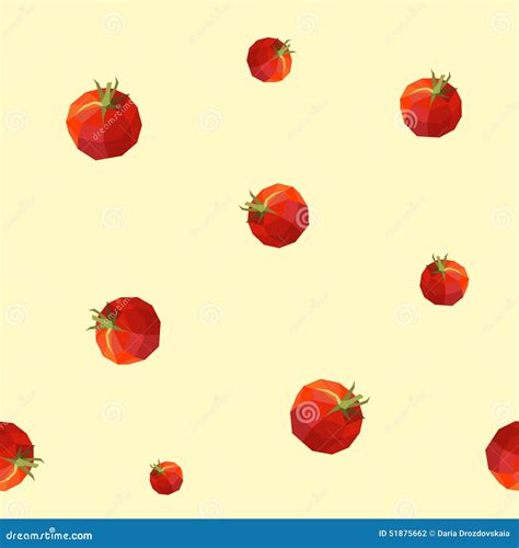 Vintage Vegetable Polygon Seamless Tomato Texture Stock Vector Illustration Of Design Pattern