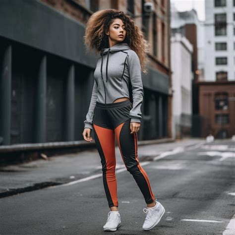 Premium Photo Photo Fit Woman With Perfect Smile In Stylish Sportswear