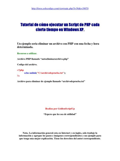 Ejecutar Codigo Php Automaticamente Pdf Ventana Informática Php