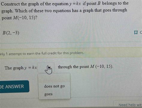Solved Construct The Graph Of The Equation Ykx If Point B Belongs To