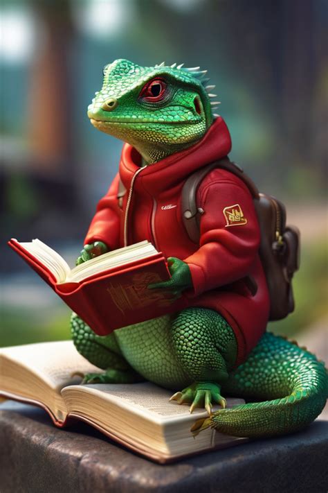 Playground A Lizard Reading A Book On The Go On The Way Back From Mcdon In 2024 Books To