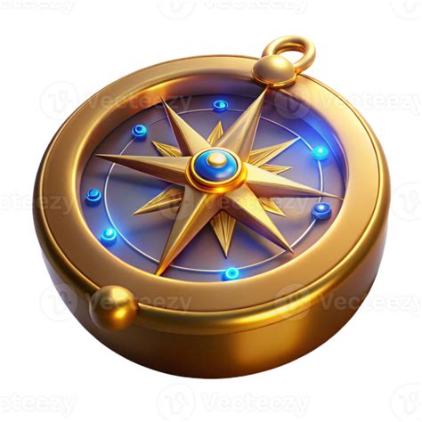 Impressive Contemporary Golden Compass 3d Render Premium 56561305 Png