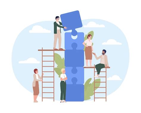 Premium Vector Managing Team Tasks Flat Concept Vector Spot Illustration