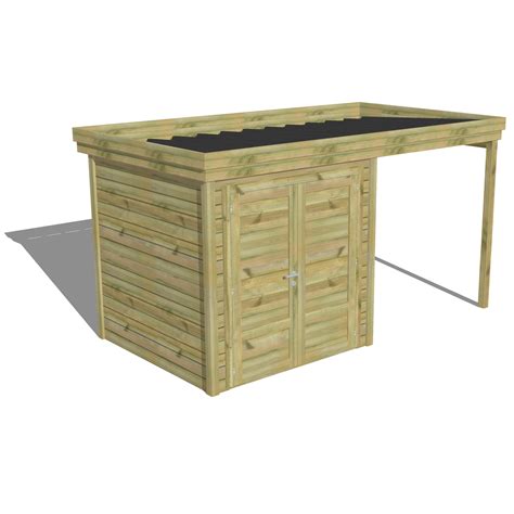 Abri De Jardin Bois Pin Traité Autoclave 27mm 414x214m 9m2 Bac