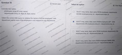 Question 18 Consider Two Tables Employees StudyX