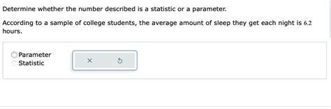 Solved Determine Whether The Number Described Is A Statistic Chegg
