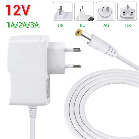 전원 공급 장치 어댑터 조명 변압기 입력 AC 100 240V 출력 DC 12V 1A 2A 3A EU 미국 영국 AU 플러그