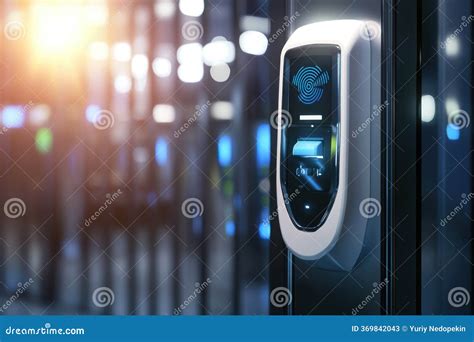 Biometric Scanner Unlocking Secure Door With High Tech Security Royalty
