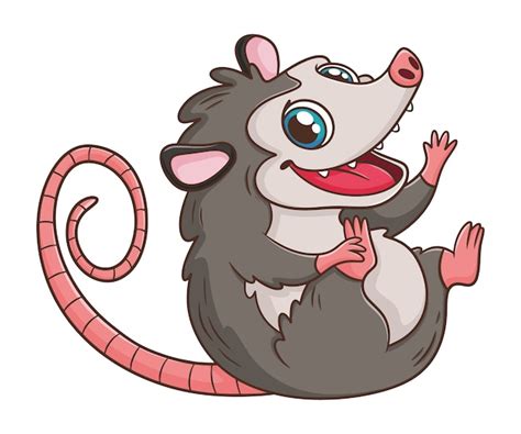 Free Vector Hand Drawn Cartoon Possum Illustration