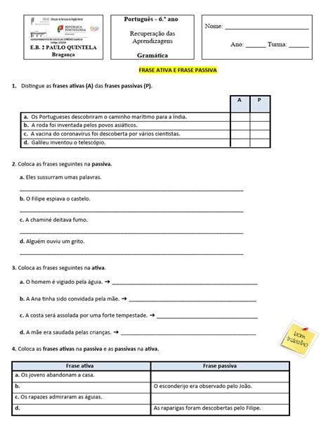 Frase Ativa E Frase Passiva Pdf