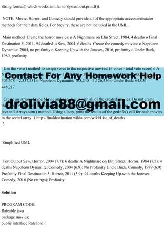 Write A Java Program That Mimics The Framework For An Online Movie I Pdf