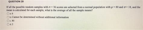 solved question 20 if all the possible random samples with