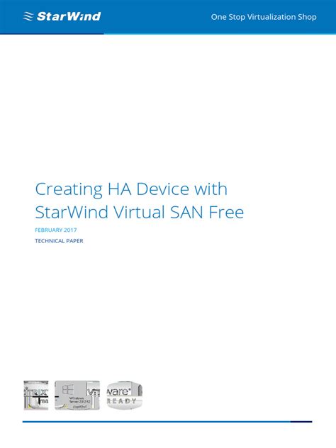 Quick Start Guide Creating Ha Device With Starwind Virtual San Free