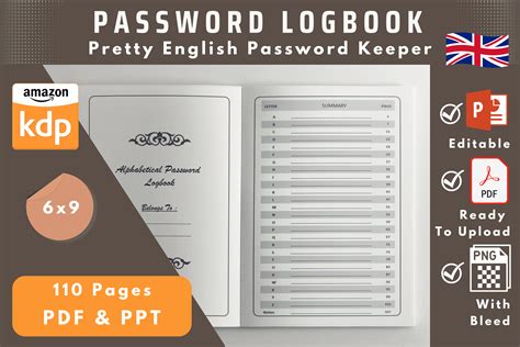 Password Logbook English Graphic By Zinsam Design · Creative Fabrica
